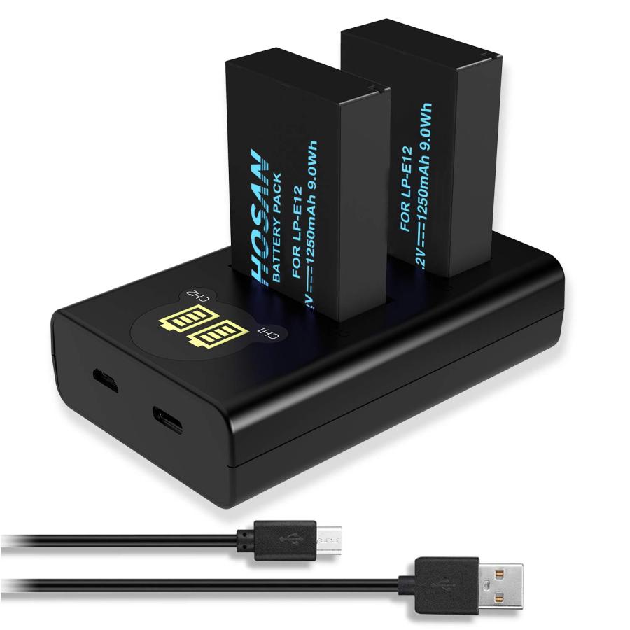 HOSAN LP-E12 LP E12 純正互換 バッテリー 2個 + USB 急速充電器 キット 対応機種Canon LP-E12 Canon EO :ISLA07PG54GWZ:アイランド ...