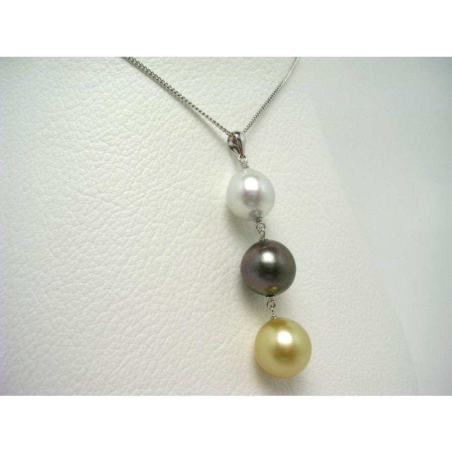 真珠 ペンダントトップ パール 黒蝶真珠・白蝶真珠 パールペンダント 10.8mm・12.0mm・12.2mm K18 ホワイトゴールド ダイヤ 0.02ct 65262 : Isowa ...