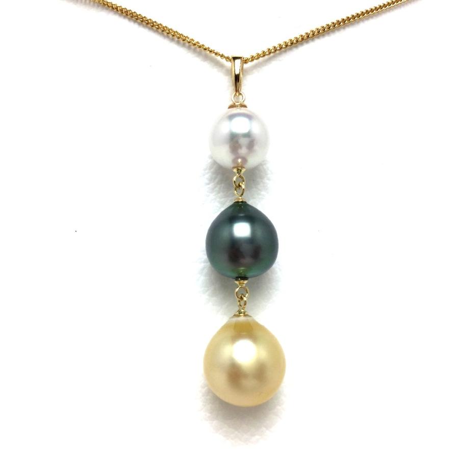 真珠 ペンダントトップ パール アコヤ真珠 黒蝶真珠 真珠ペンダント パールペンダント 9.4mm 10.6mm 11.4mm K18 イエローゴールド 67421 : Isowa Pearl ...