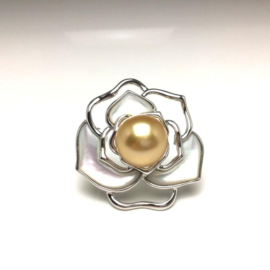 Isowa Pearl 真珠 ブローチ パール 白蝶真珠 真珠ブローチ パールブローチ 13.7mm シルバー シェル 69096 ...