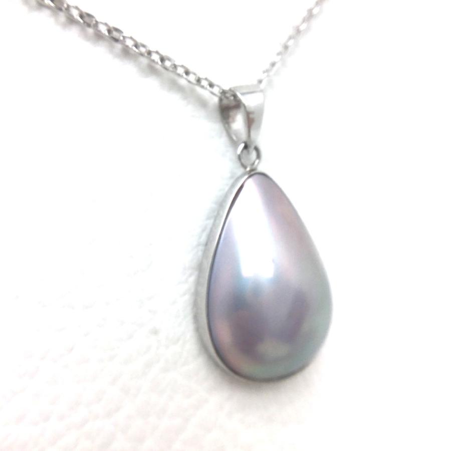Isowa Pearl 真珠 ペンダント パール マベ真珠 真珠ペンダント パールペンダント 19.5×13.5mm K14 ホワイトゴールド ...