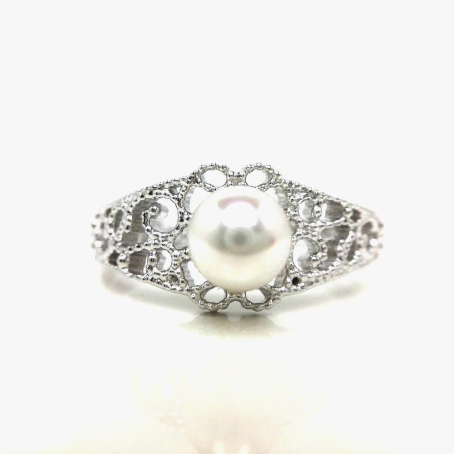 真珠 リング パール アコヤ真珠 フリーサイズ 真珠リング パールリング 5.0-5.5mm シルバー 69994 : Isowa Pearl ...