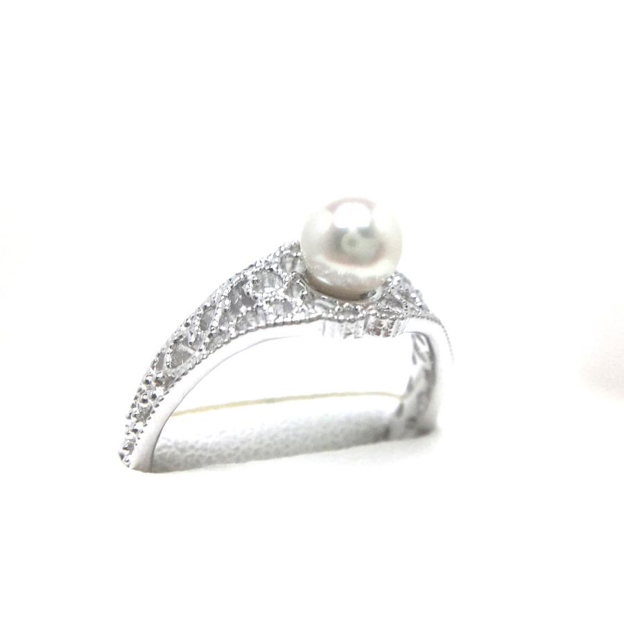 真珠 リング パール アコヤ真珠 フリーサイズ 真珠リング パールリング 5.0-5.5mm シルバー 69994 : Isowa Pearl ...
