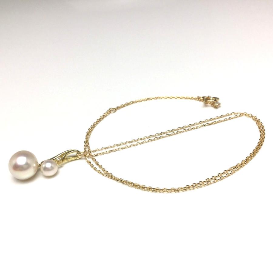 Isowa Pearl 真珠 ペンダント パール アコヤ真珠 真珠ペンダント パールペンダント 7.8mm・4.4mm K18 イエローゴールド ダイヤモンド 0.02ct 70121 ...