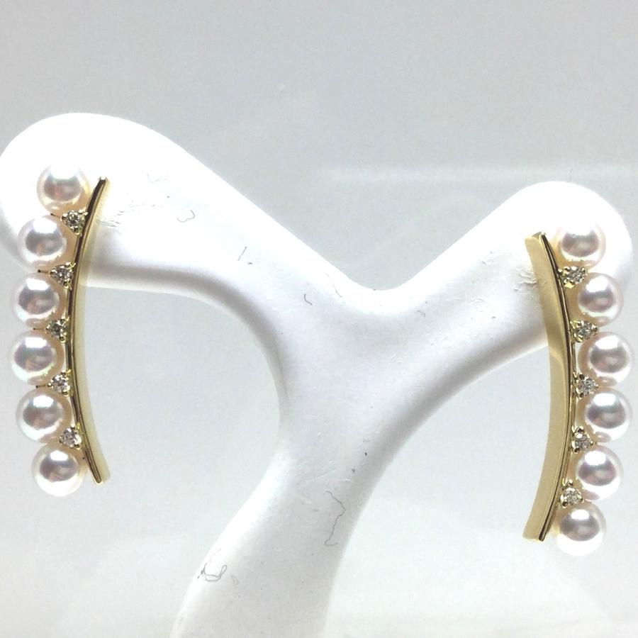 真珠 ピアス パール アコヤ真珠 スタッド 真珠ピアス パールピアス 3.0-3.5mm K18 イエローゴールド ダイヤモンド 0.04ct 72591 : 72591 : Isowa ...