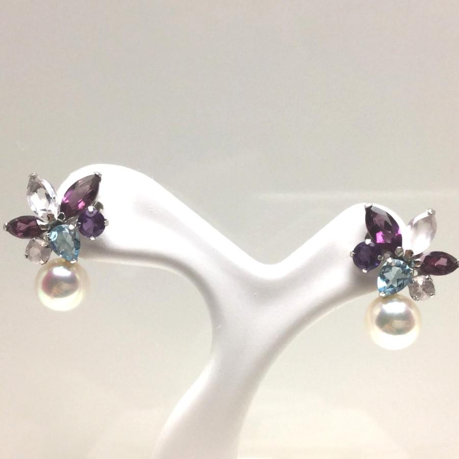 真珠 ピアス パール アコヤ真珠 スタッド 真珠ピアス パールピアス 5.9mm K14 ホワイトゴールド 天然石 73085 : 73085 ...