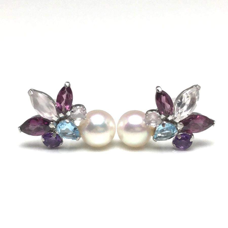 真珠 ピアス パール アコヤ真珠 スタッド 真珠ピアス パールピアス 5.9mm K14 ホワイトゴールド 天然石 73085 : 73085 ...