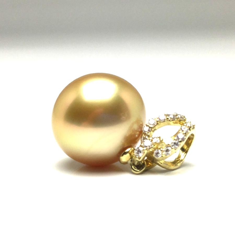 真珠 ペンダントトップ パール 白蝶真珠 真珠ペンダント パールペンダント 13.3mm K18 イエローゴールド ダイヤモンド 0.11ct 73243 : Isowa Pearl - 通販 ...