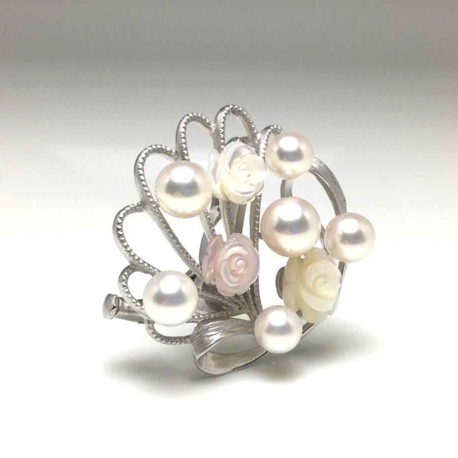 真珠 ブローチ パール アコヤ真珠 真珠ブローチ パールブローチ 7.5-8.0mm シルバー シェル 73314 : Isowa Pearl ...