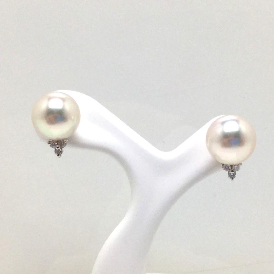 真珠 ピアス パール アコヤ真珠 スタッド 真珠ピアス パールピアス 8.3mm K14 ホワイトゴールド ダイヤモンド 0.06ct 74012 : 74012 : Isowa Pearl ...