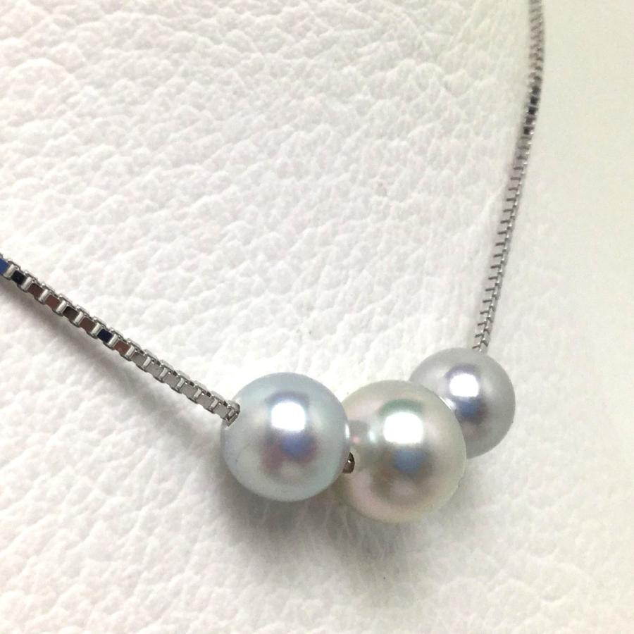 真珠 ペンダント パール アコヤ真珠 真珠ペンダント パールペンダント 7.4mm 7.4mm 8.3mm シルバー スライドチェーン ...