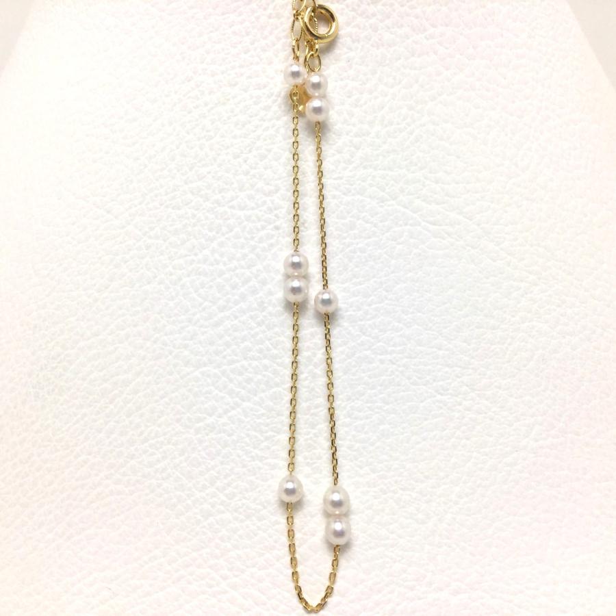 真珠 ブレスレット パール アコヤ真珠 真珠ブレスレット パールブレスレット 3.5-4.0mm シルバー チェーン 79318 ...