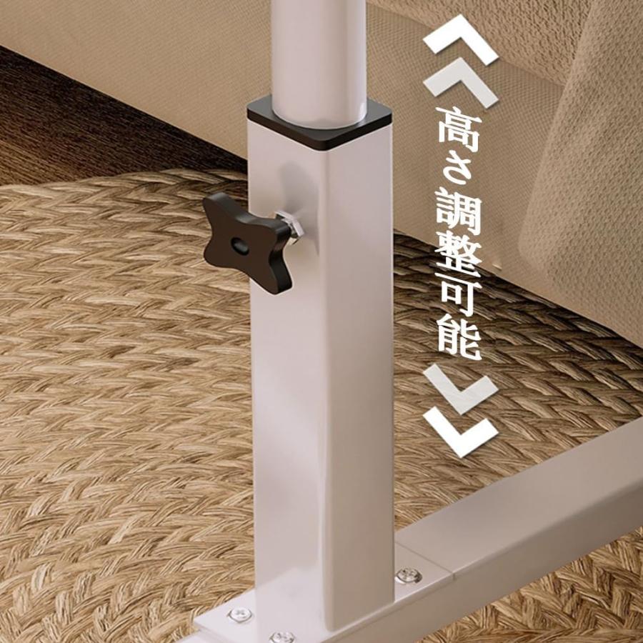 送料690円 サイドテーブル キャスター付き 60×40cm ベッドサイドテーブル 大型 コの字デザイン ソファ 介護 パソコン ノートパソコンスタンド コンパクト : isozaki ...