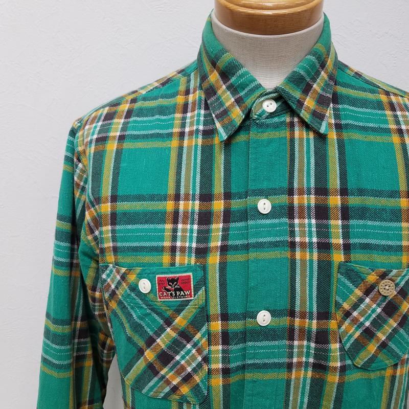 USED 古着 長袖 シャツ、ブラウス Shirt, Blouse CATS PAW キャッツ パウ チェック柄 コットンネル 長袖シャツ ...