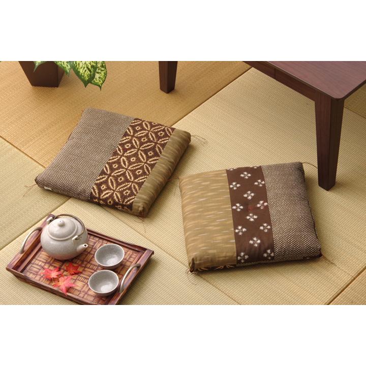 イケヒコ 座布団 小座布団 綿100% 国産 和柄 『モダン 小座布団』 エンジ 側サイズ（約40×40） 製品サイズ（約37×37） 2枚組 ...