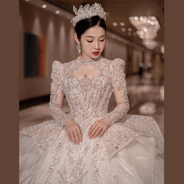 ウェディング ドレス 長袖 トレーンドレス 結婚式ドレス 花嫁 ウェディング ドレス 長袖 トレーンドレス 結婚式ドレス 花嫁