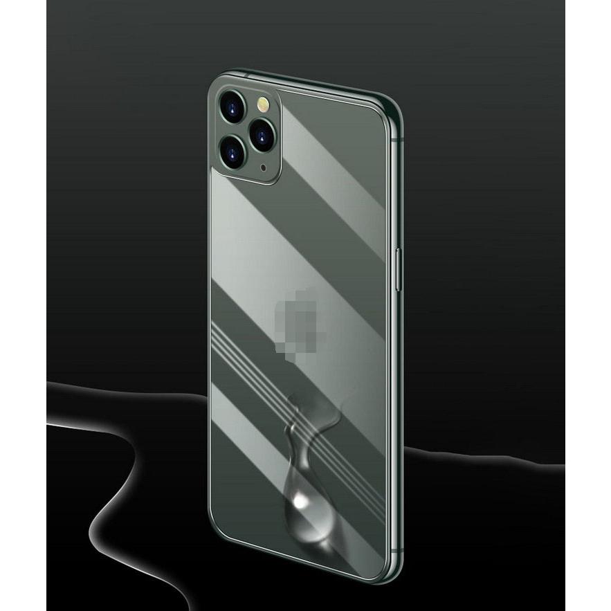 iPhone12 ケース 12 mini/12 Pro/12 Pro Max 背面保護 強化ガラス ブラック / クリア 硬度9H 0.23mm アイフォン12 / 12ミニ /12プロ ...