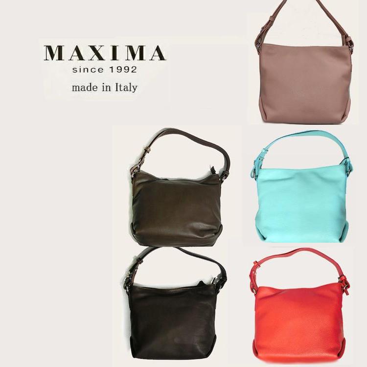 マキシマ 本革 ショルダーバッグ レザー クロスボディ グリーン ピンク ブルー MAXIMA イタリア製 d3115 2way 斜め掛け ...