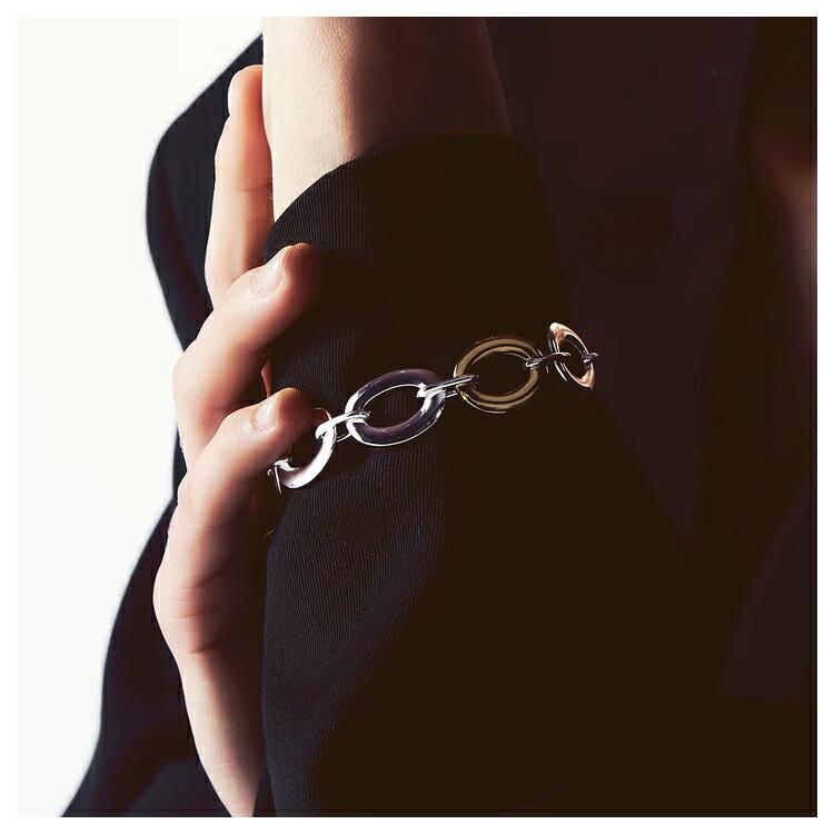 UNOAERRE プレゼント ブレスレット ウノアエレ 1AR by 28600 K18 YGコーティング コンビカラー デザイン イタリア ...