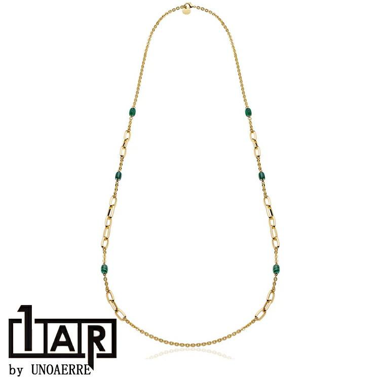 UNOAERRE プレゼント ロングネックレス ウノアエレ 1AR by マラカイト 28915K18 YGコーティング デザイン イタリア ...