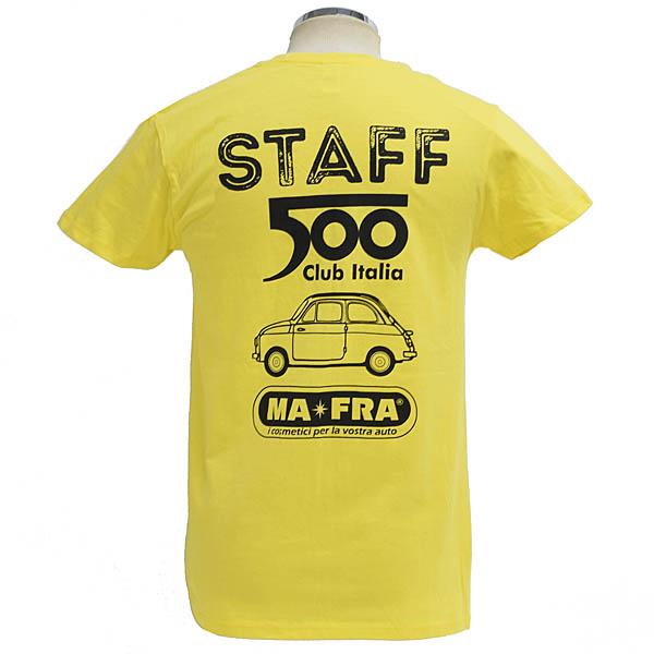 FIAT（フィアット） FIAT 500 CLUB ITALIAオフィシャル2025スタッフTシャツ 12015 : イタリア自動車雑貨店ショッピング - 通販 - Yahoo!ショッピング