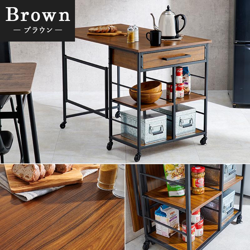 HAGiHARA バタフライワゴン LW-4531 キッチンワゴン 収納 キッチン 台所 キャスター付 作業台 小物置き リビング 棚 可動棚 組立式 天板拡張 テーブル拡張 : IT-com ...