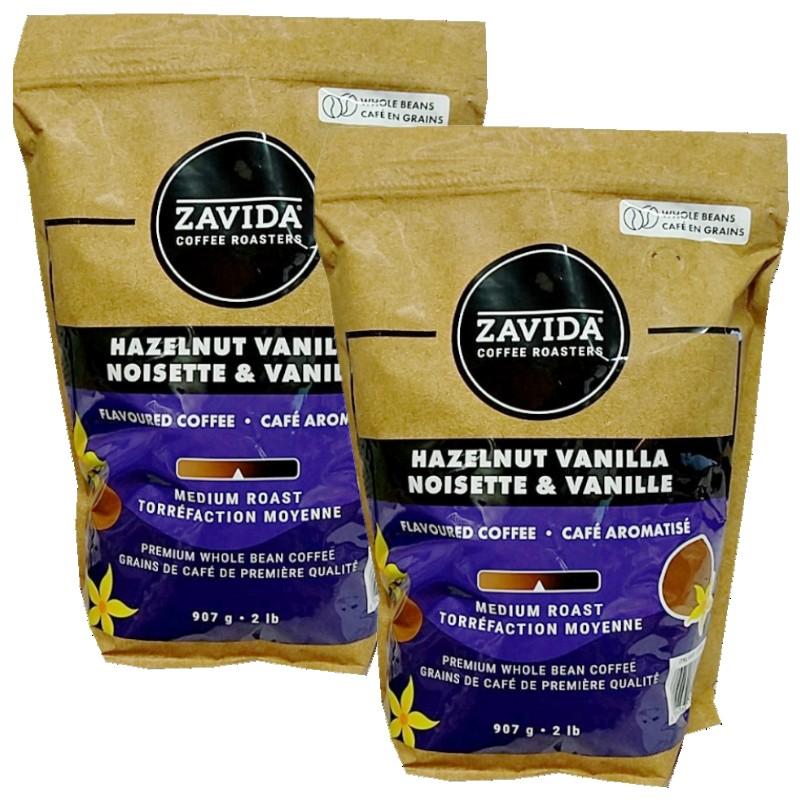 【2個セット】（ZAVIDA ザビダ 907g×2個 ヘーゼルナッツバニラ ミディアムロースト）コーヒー豆 2袋 レギュラーコーヒー フレーバー 807037 : アイテンプ 生活雑貨店 ...
