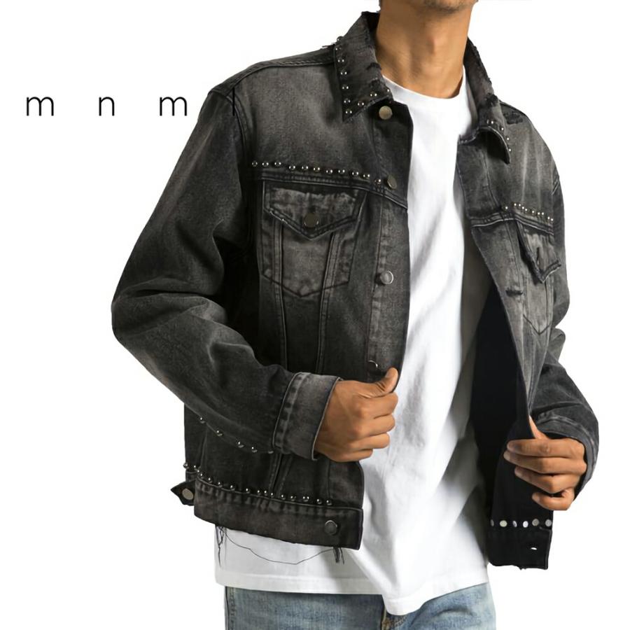 mnml ミニマル STUDDED DENIM TRUCKER BLACK デニムジャケット S/M/L/XL : shopooo by GMO - 通販 - Yahoo!ショッピング