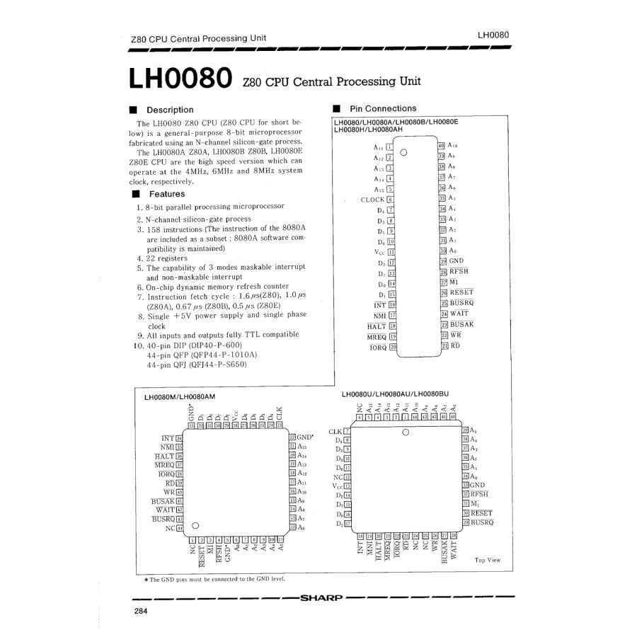 SHARP Z80 CPU Z80A-CPU-D LH0080A : 1-buhieen-7 : shopooo by GMO - 通販 ...