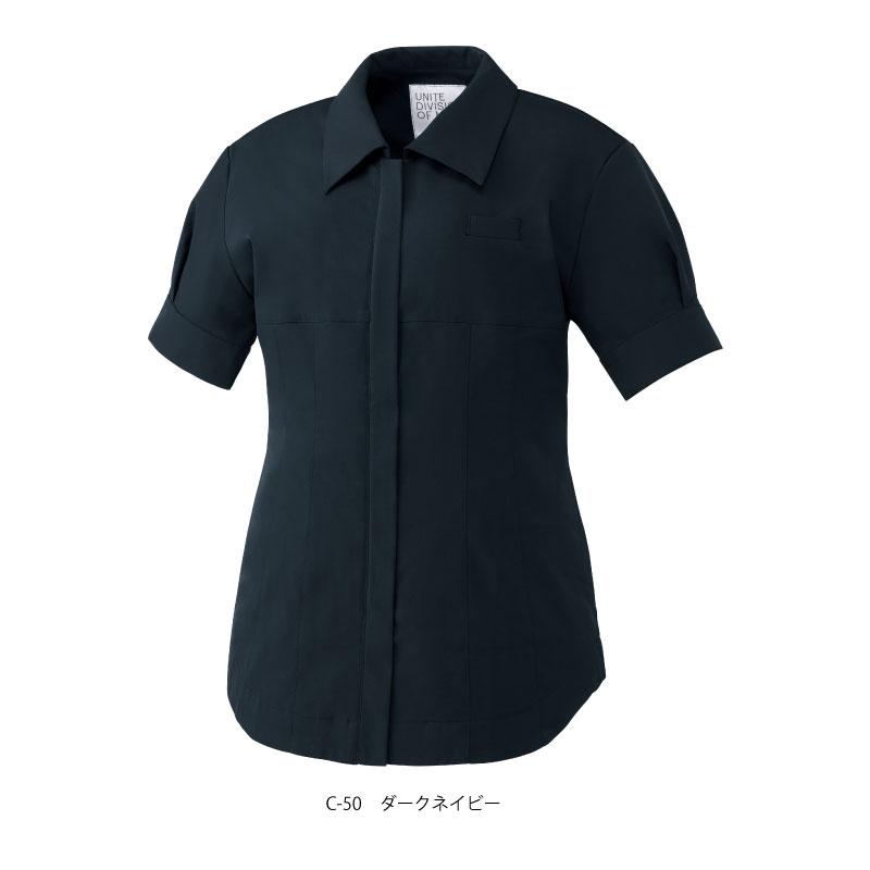 ファスナースクラブ DOM-0025 女性用 半袖 軽量 襟付 ふんわり 美シルエット 襟付き [透防止/制電/ストレッチ/制菌/UVカット/イージーケア] UNITE DIVISION OF ...