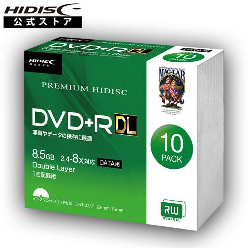 HIDISC DVD+R DL HDVD+R85HP10SC 8倍速対応 8.5GB 1回 データ記録用 インクジェットプリンタ対応10枚 スリムケース入り : 1-flashstore01 ...