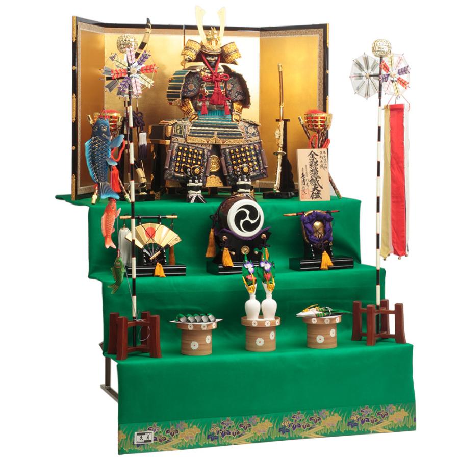 鈴木利光作 毛氈三段 鎧飾り 3GR-Y19-Z : 1-kyugetsu-3126 : shopooo by GMO - 通販 - Yahoo!ショッピング