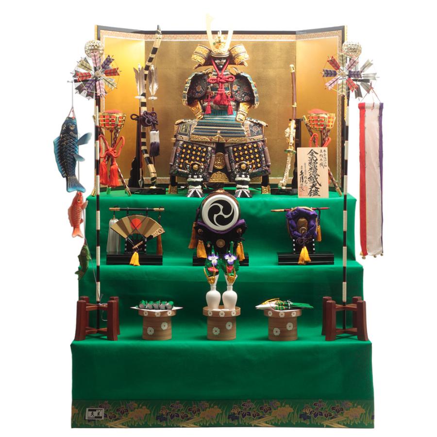 鈴木利光作 毛氈三段 鎧飾り 3GR-Y19-Z : 1-kyugetsu-3126 : shopooo by GMO - 通販 - Yahoo!ショッピング