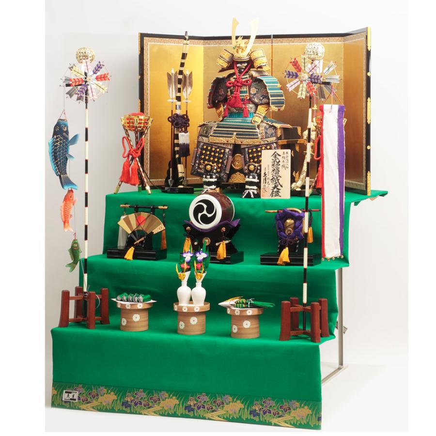 鈴木利光作 毛氈三段 鎧飾り 3GR-Y19-Z : 1-kyugetsu-3126 : shopooo by GMO - 通販 - Yahoo!ショッピング