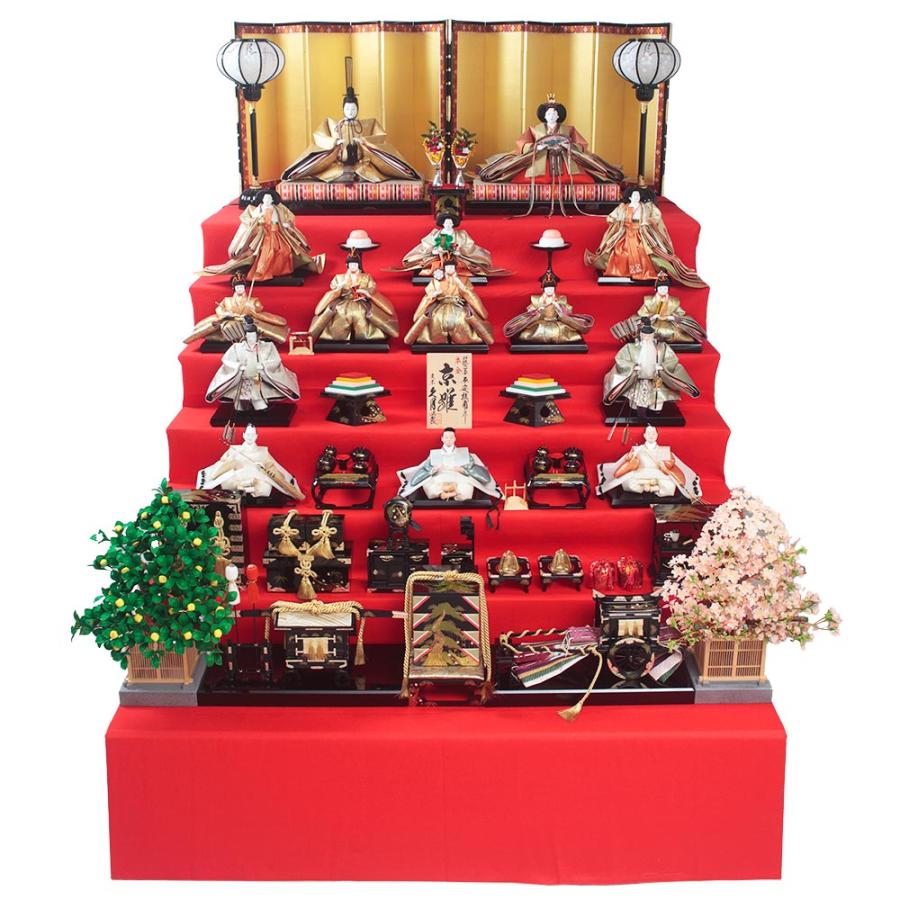 京都雛の会 平安桂甫作 毛氈七段 十五人飾り 4HR-D29 : 1-kyugetsu-3647 : shopooo by GMO - 通販 - Yahoo!ショッピング