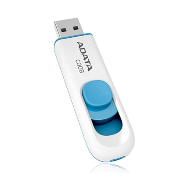ADATA C008 キャップレス・スライド式 USB フラッシュ ドライブ 32GB USB2.0 ブルー｜AC008-32G-RWE ...