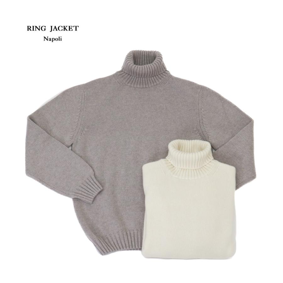RING JACKET Napoli ミドルゲージ タートルネックニット【ベージュ・ホワイト/無地】 : shopooo by GMO - 通販 - Yahoo!ショッピング