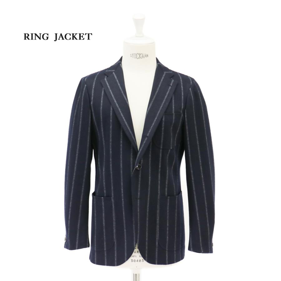 RING JACKETウール・コットン3Bジャージージャケット【ネイビー×ホワイト/ストライプ】 Model NO-297 : shopooo by GMO - 通販 - Yahoo!ショッピング