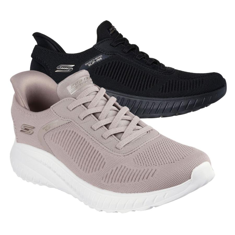 SKECHERS スケッチャーズ レディース スリップインズ スニーカー 117497W BBK BLACK ブラックTPE TAUPE ...