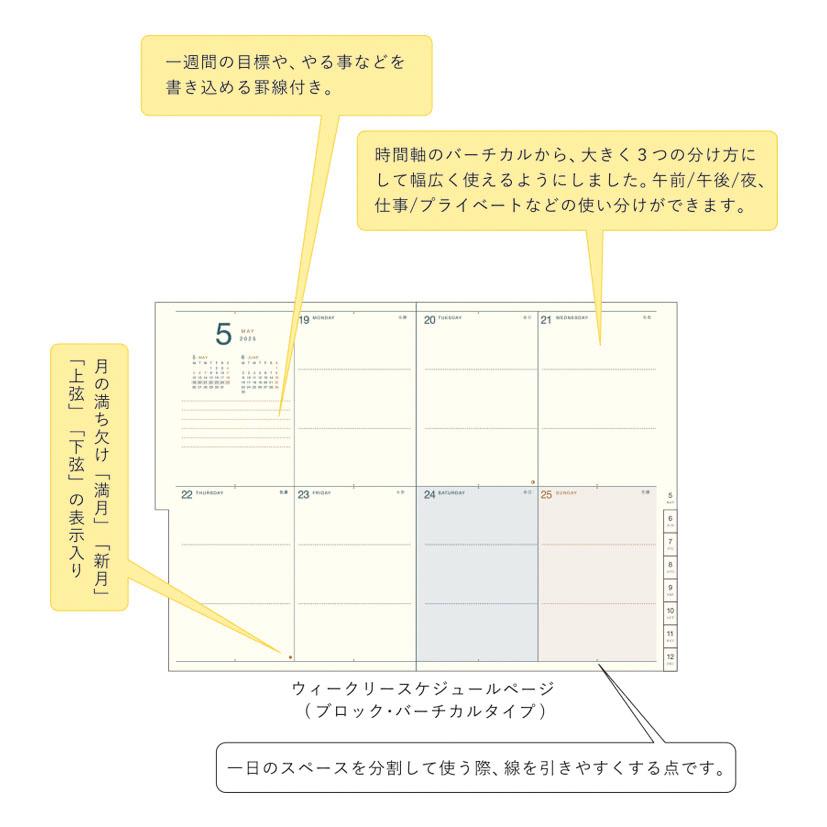 RYU-RYU 2025年 ダイアリー 9月始まり B6 [マンスリー&ウィークリー] スケジュール帳 ベージュ DB2502 : ロコネコ - 通販 - Yahoo!ショッピング