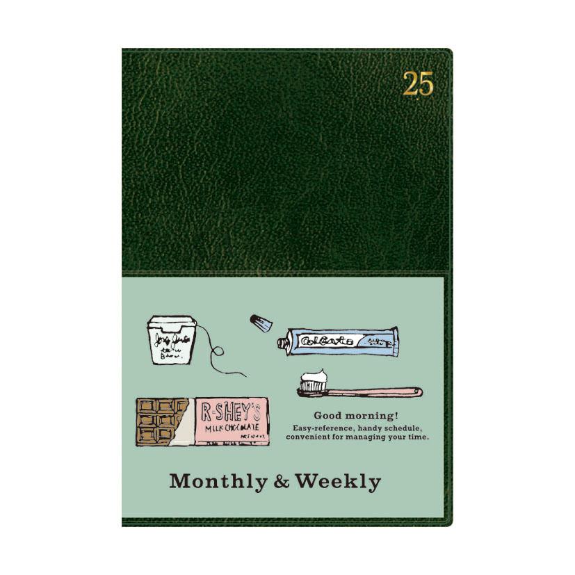 RYU-RYU 2025年 ダイアリー 9月始まり B6 [マンスリー&ウィークリー] スケジュール帳 グリーン DB2503 : ロコネコ - 通販 - Yahoo!ショッピング