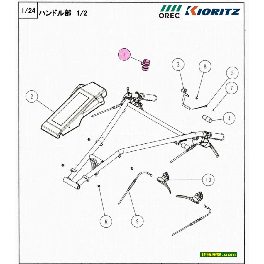ヤマビコ オーレック（共立）HR662/HR663用 プッシュスイッチASSY 部品番号【部品番号 : 0028-70320】 : 伊藤産機.com - 通販 - Yahoo!ショッピング