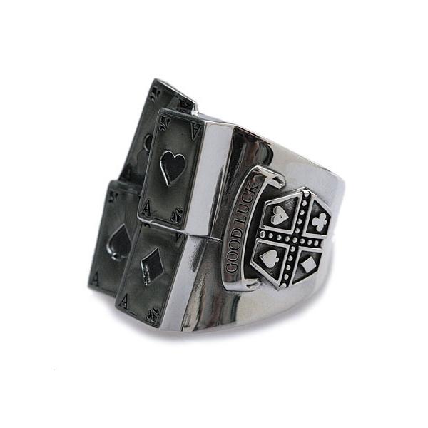Ark silver accessories アークシルバーアクセサリーズ トランプリング 4カードリング 正規品 指輪 シルバー925 ...
