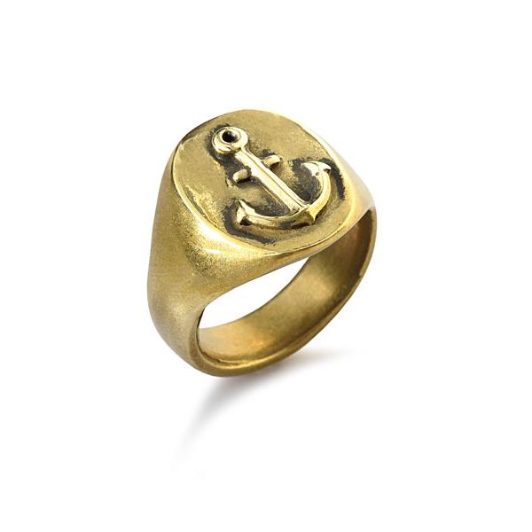 GILES&BROTHER GILES & BROTHER ジャイルス アンド ブラザー ANCHOR SIGNET RING IN ...