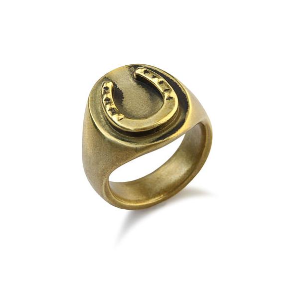 GILES&BROTHER GILES & BROTHER ジャイルス アンド ブラザー HORSESHOE SIGNET RING IN ...