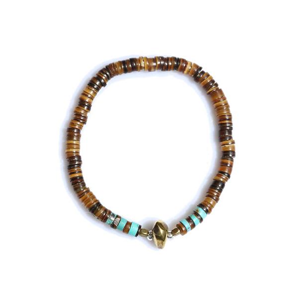 SunKu サンク 39 ヒシシェル ブレスレット (Brown) / SK-055-BRN 正規品 ブラウン 茶色 シルバー ブラス ゴールド ターコイズ グリーン 緑 真鍮 銀 金 天 ...