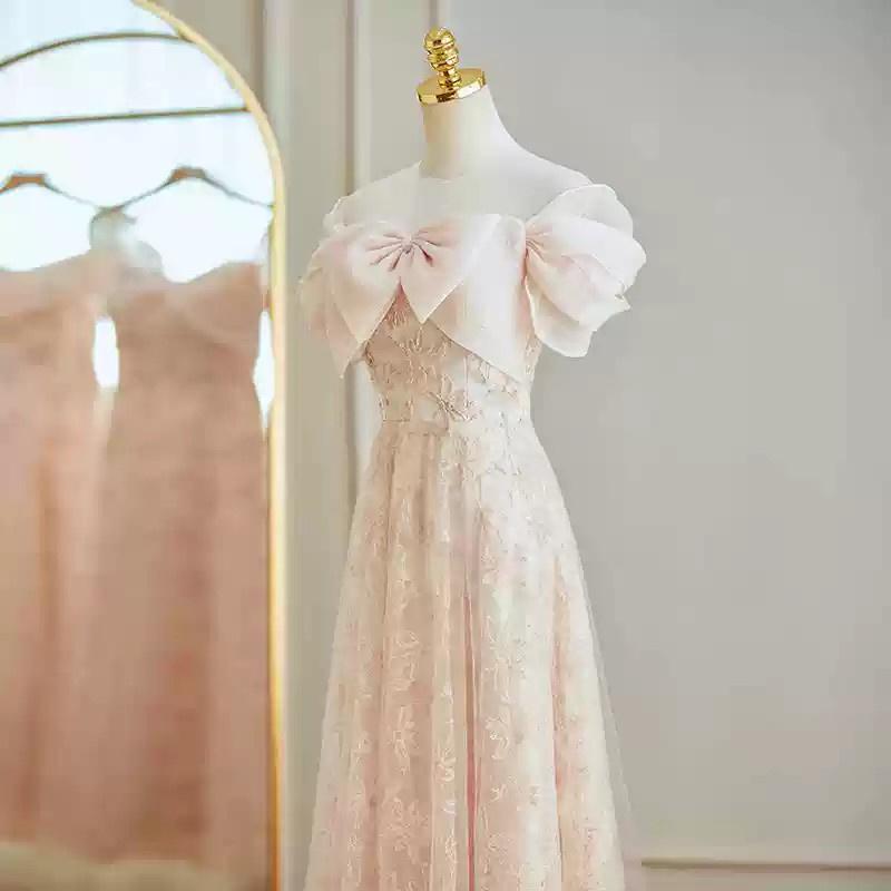 ブライズメイド ドレス 大人 ピアノ 発表会 ロングドレス ミモレ丈 袖