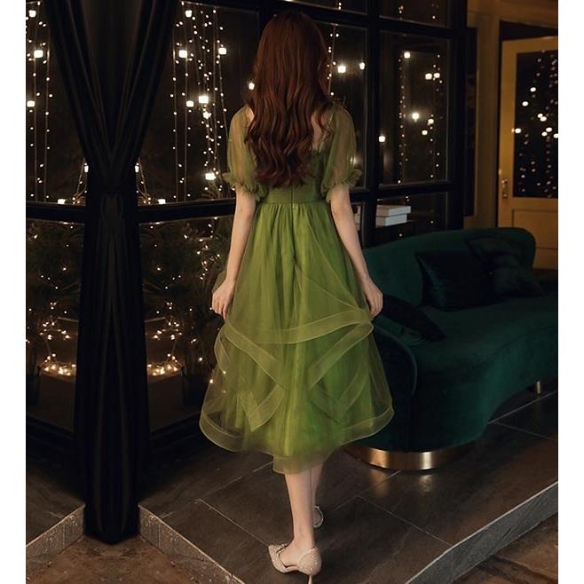 パーティードレス フィッシュテール ファスナータイプ アシンメトリー