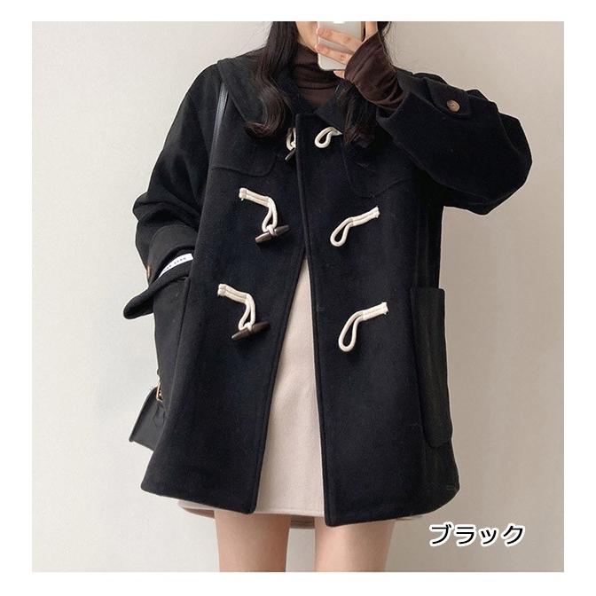 ダッフルコート レディース 冬コート ミドル丈 無地 アウター