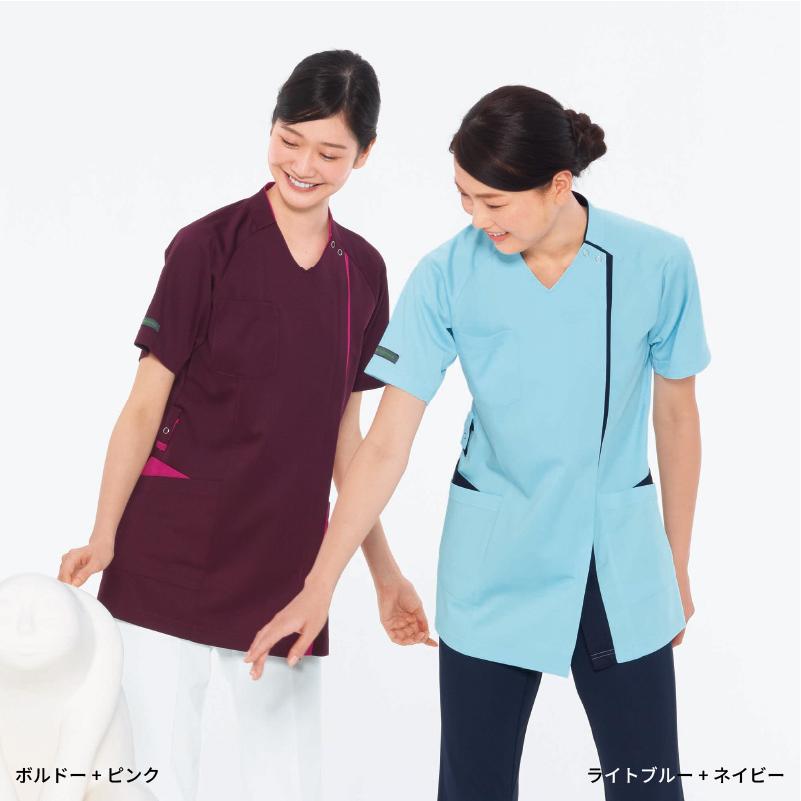 ナガイレーベン スクラブ 白衣 医療 女性 プロファンクション RF5182 ストレッチ 動きやすい 制菌 制電 吸水 防汚 ...